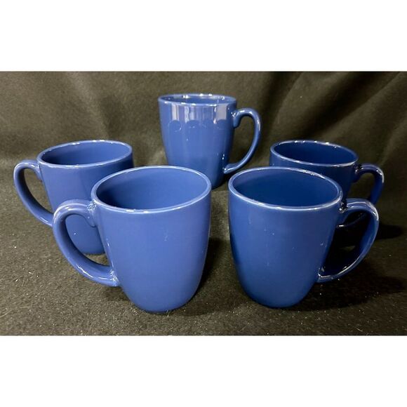 Corelle | Dining | Set Of 5 Corelle Memphis Blue 1oz Stoneware Mugs ...
